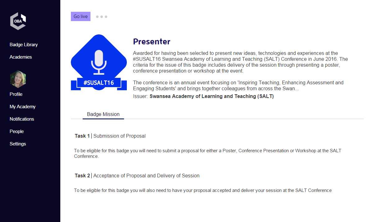 Open Digital Badges Pilot