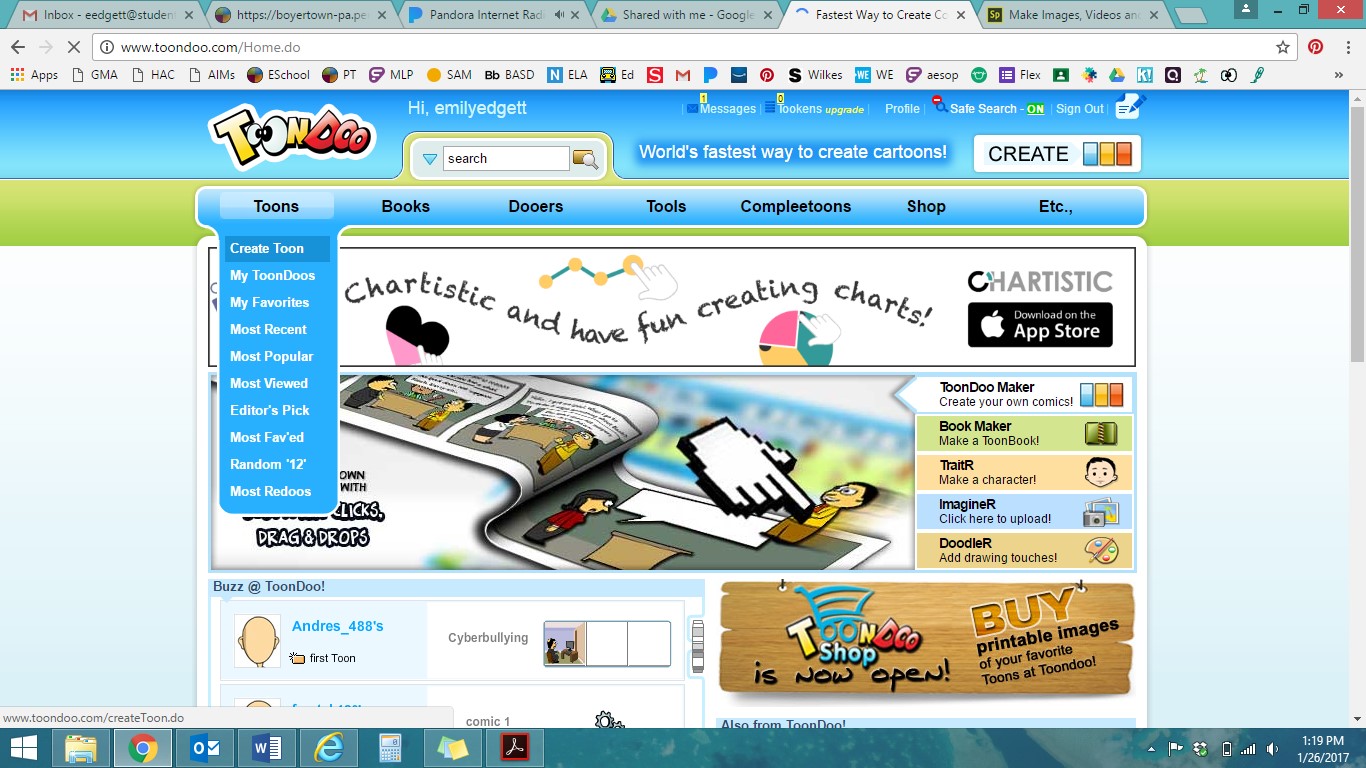 ToonDoo Comic Strip Directions