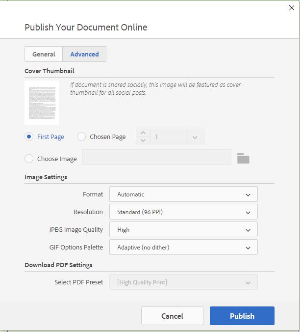 Publish Online- InDesign