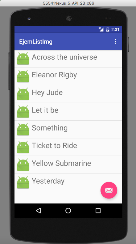 Control de selección en Android Studio