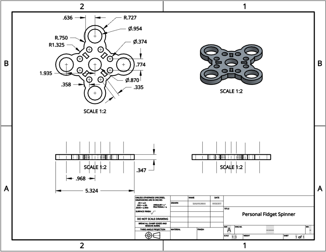 Spinning Fidget Device