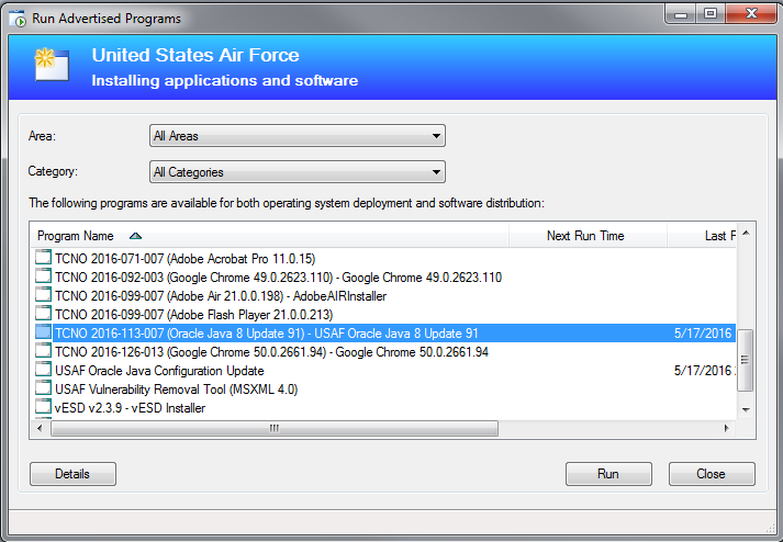 Run Advertised Programs