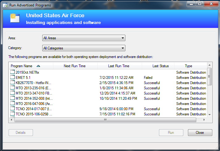 Run Advertised Programs