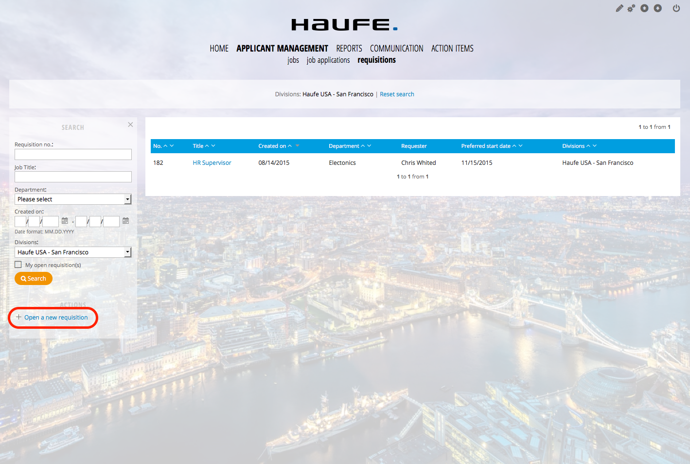 Creating a New Job Requisition