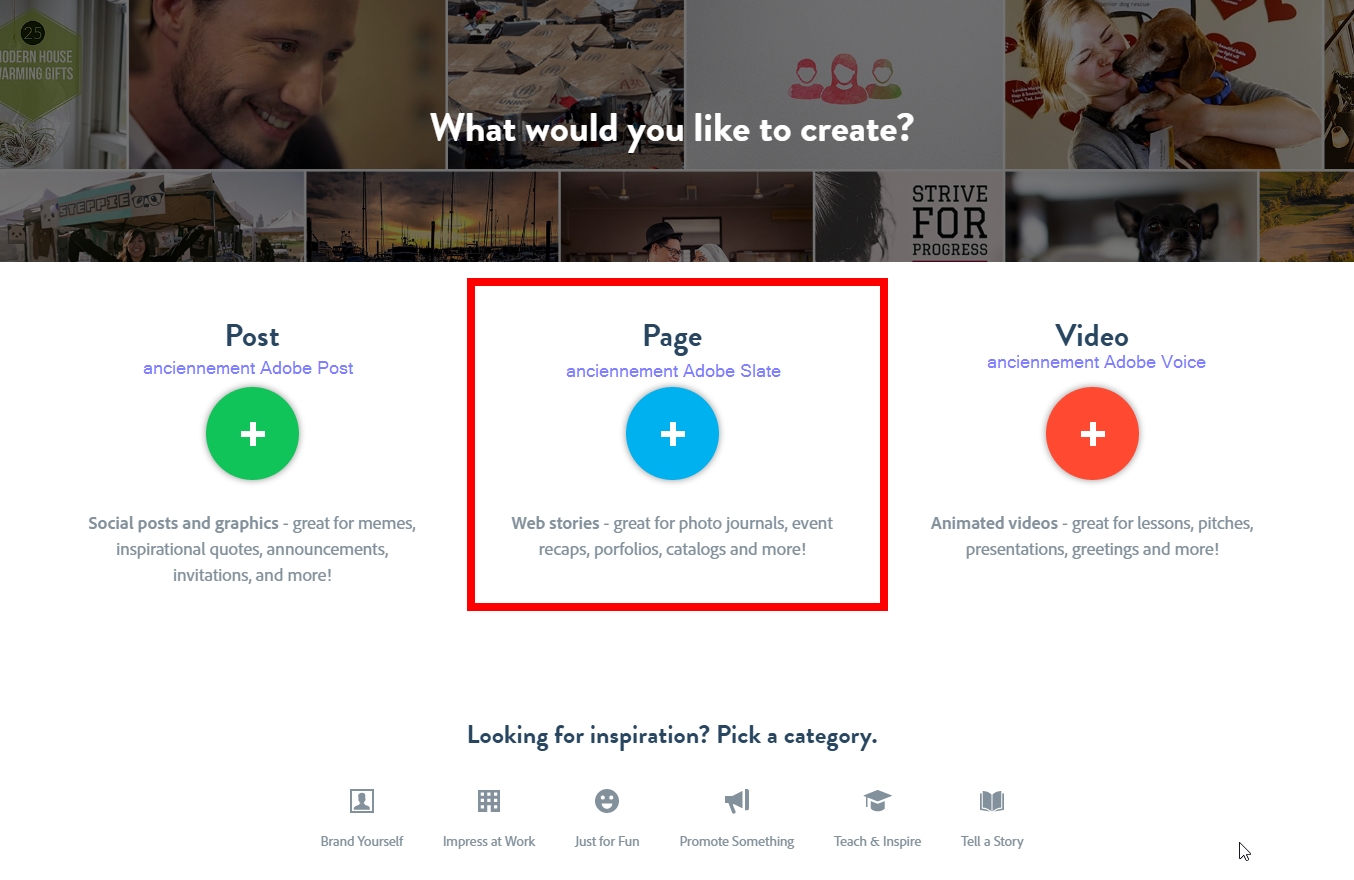 Utiliser Adobe Spark Page sur PC et iPad