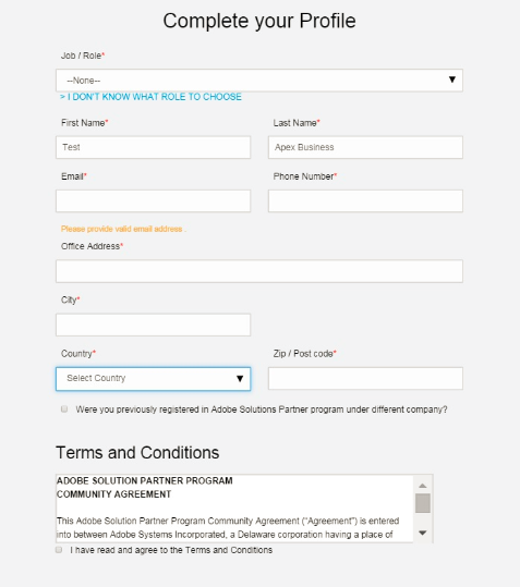 Instructions to Access the Adobe Solution Partner Training Center