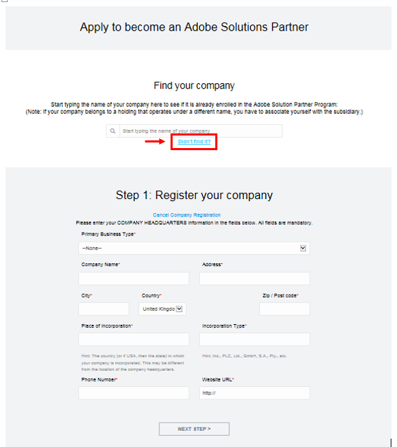 Instructions to Access the Adobe Solution Partner Training Center